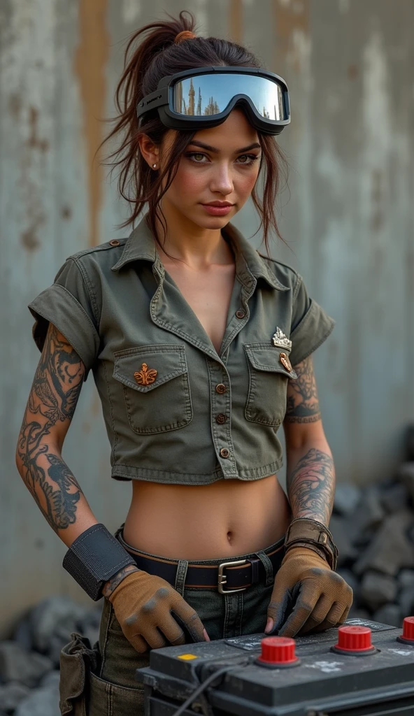 A young woman with beautiful and realistic skin texture, working ...