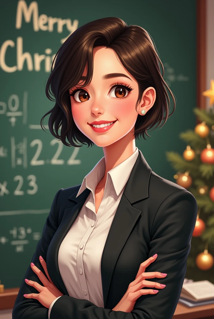 drawing of a female teacher , nice teacher who loves numbers - SeaArt AI