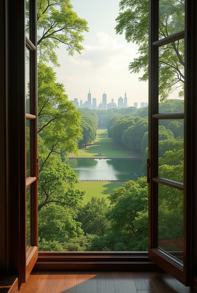 View from the window of a building in Central Park beautiful view in ...