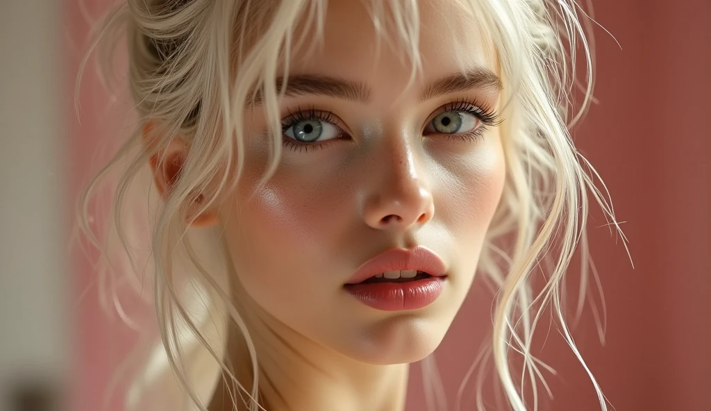 Closeup VikaModel portrait shot, dust in the air, deeply intensely ...