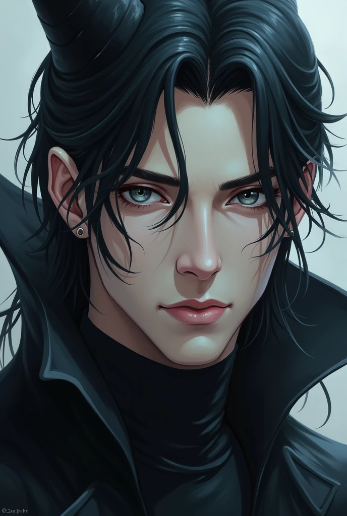 Create a male version of the Maleficent anime version more focused on ...