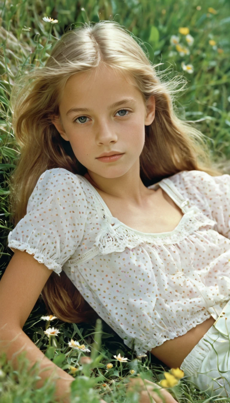 1 girl, age 12, tween model, David Hamilton style, slim, small - SeaArt AI