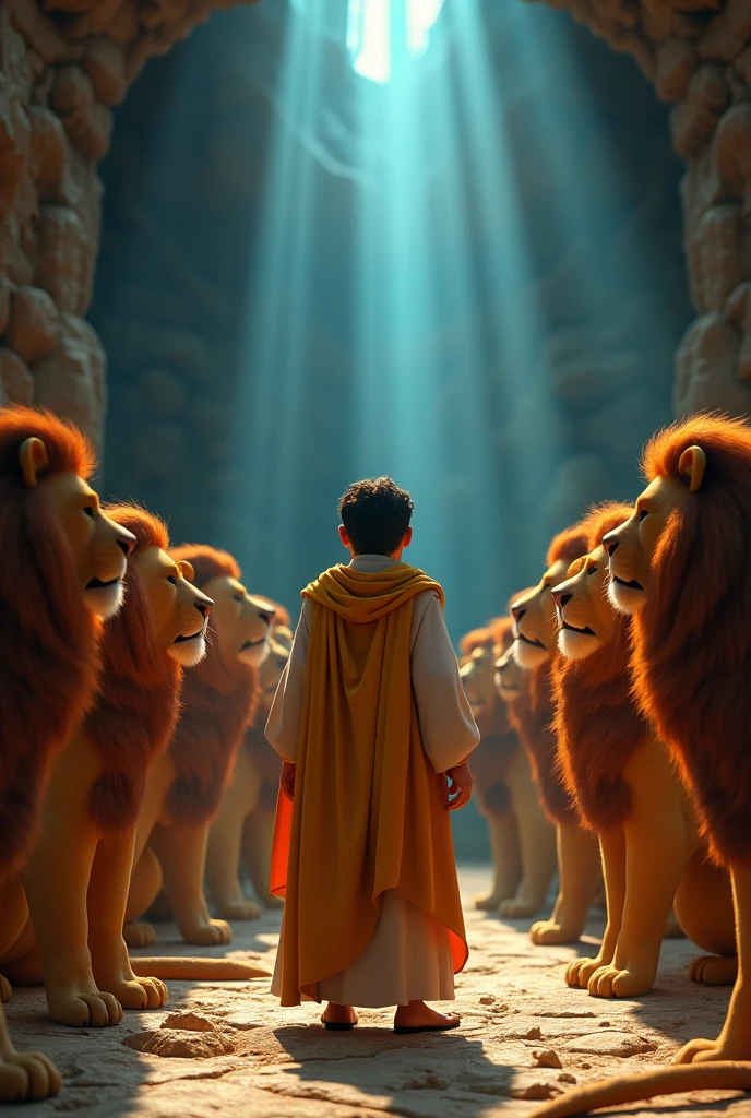 Pixar Disney Daniel in the lion's den - SeaArt AI