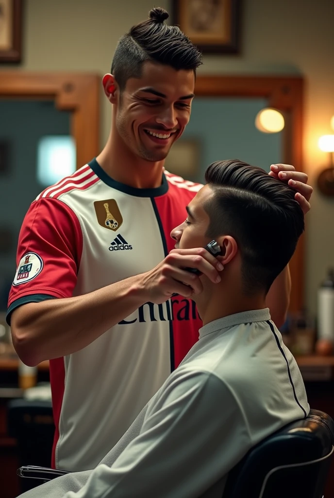 Generate a hyper-realistic image of Christiano Ronaldo, wearing his ...