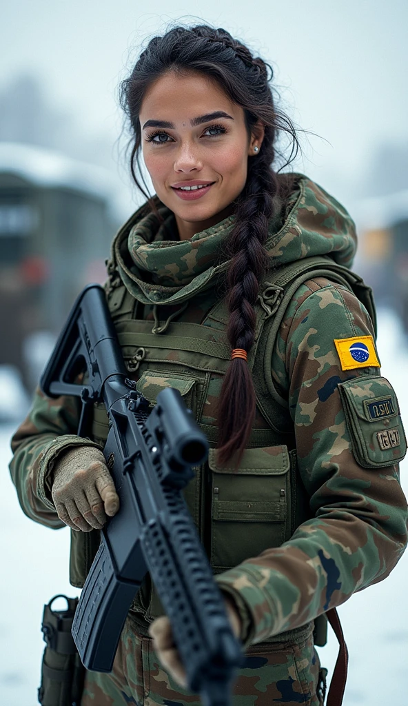 笑顔 , 頭から肩まで , ブラジル special forces, 重武装, ブラジル , ブラジル soldiers - SeaArt AI