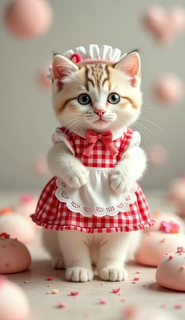 " A realistic and cute cat standing on its back legs , front - SeaArt AI