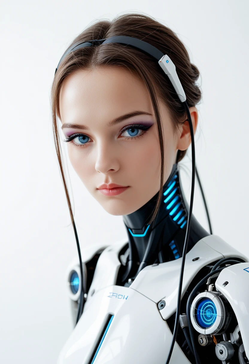 1girl, solo, looking at viewer, portrait, science fiction, blue eyes ...