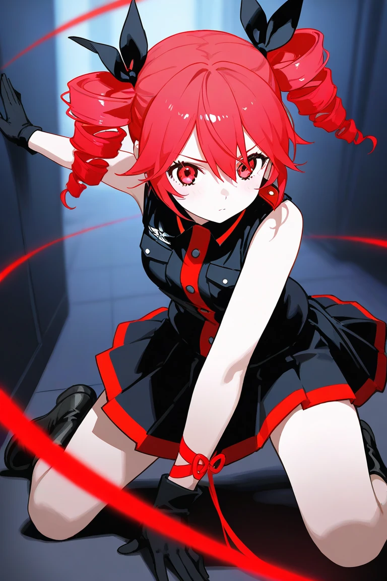 Bright Red Hair ，Hairstyle: twin drill（ twin tail style drill that ...