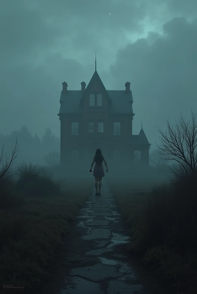 Tilt short --IW 1: A standing outside the mansion, holding an old ...