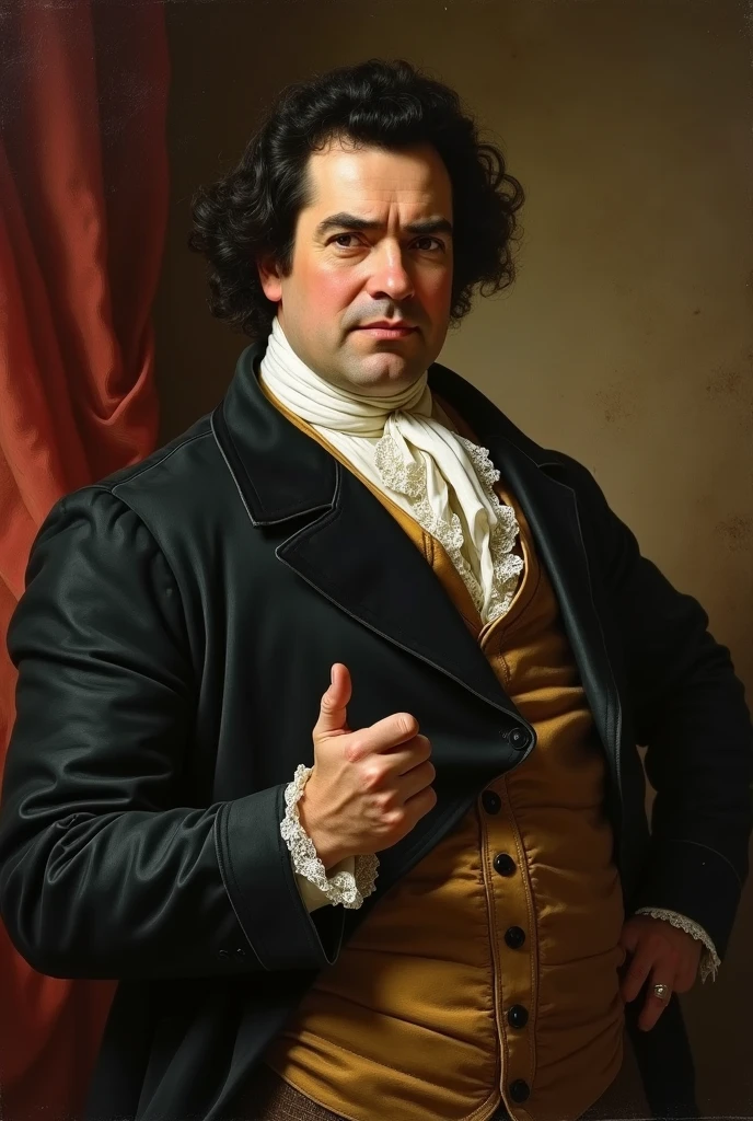 A portrait of Francisco de Goya in his classic 18th-century attire ...