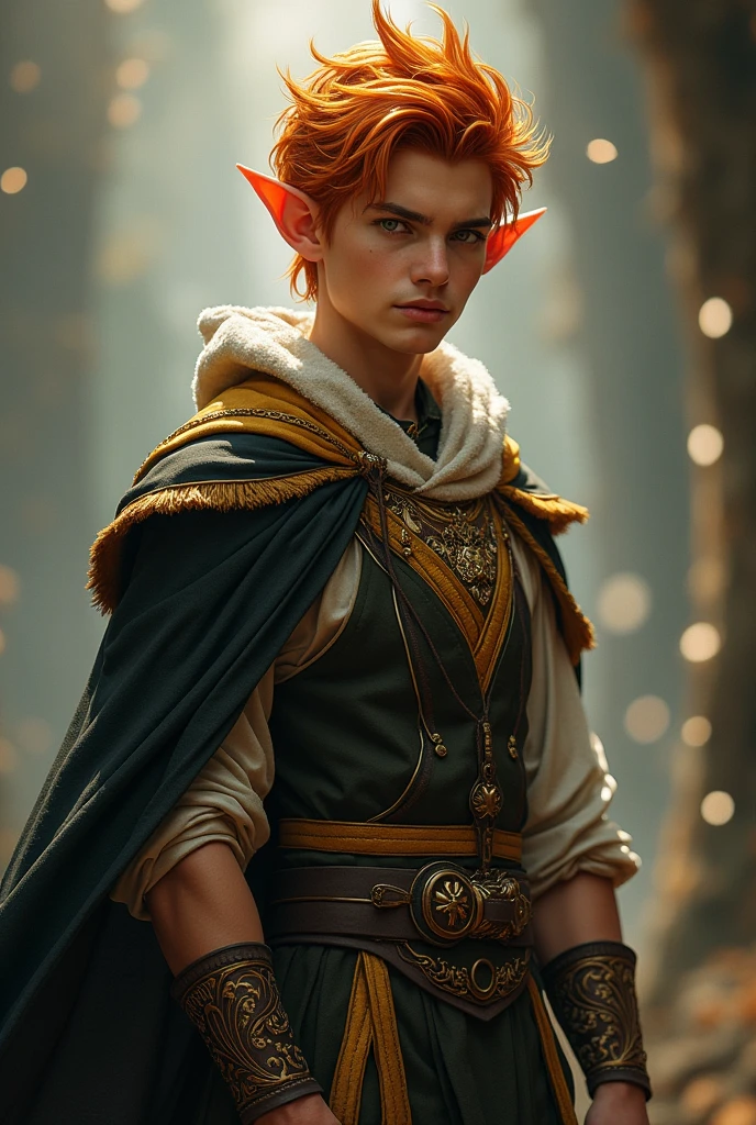 Elfo, Young man, Cabelos de Copperados , gray eyes , high, slightly ...