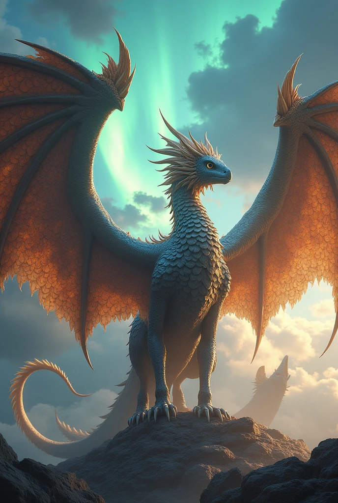 Wings scaled feathers with spiked tips - SeaArt AI