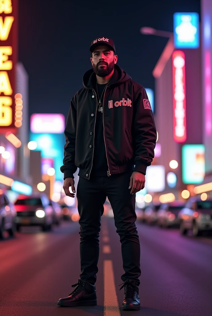 A Mexican American man with a beard, 5 foot 11 wearing a black jacket ...