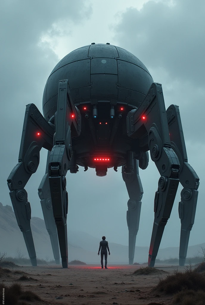 The war machine , war machine in the shape of a dark futuristic sphere ...