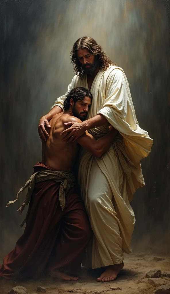 Do Jesus defending a man from evil - SeaArt AI