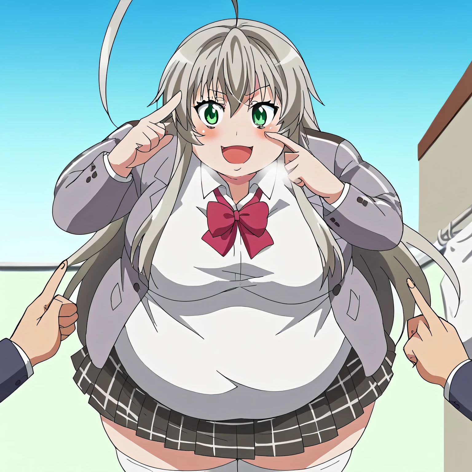 Anime image of a woman in a school uniform with a bow tie（nyarlathotep ...