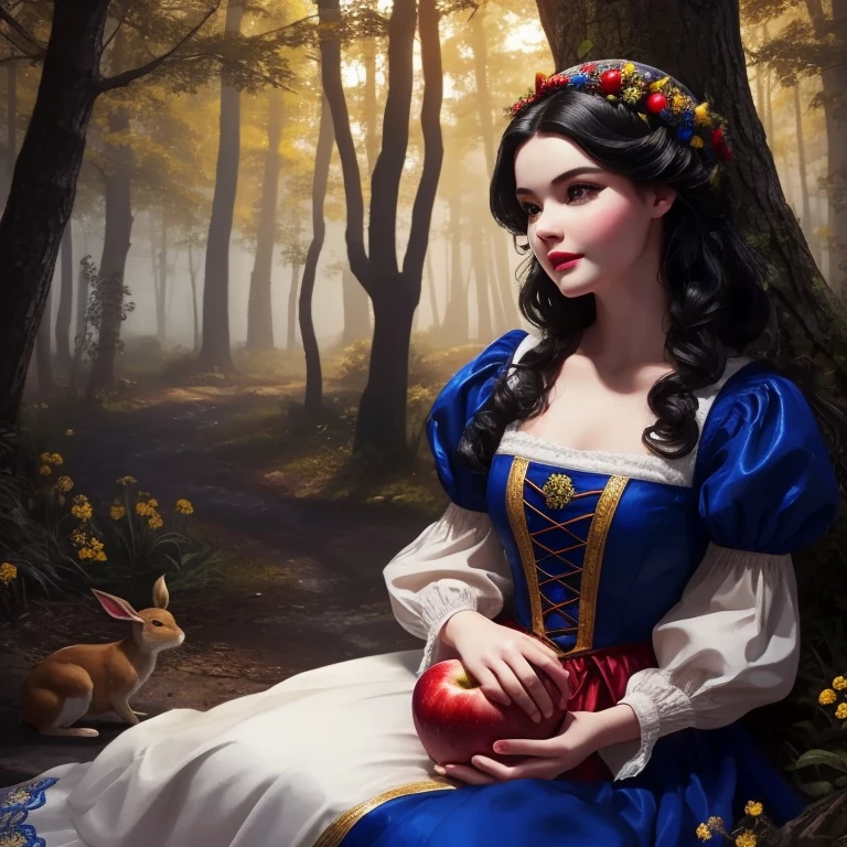 She is using a traditional Snow White dress in : a fitted bodice in ...