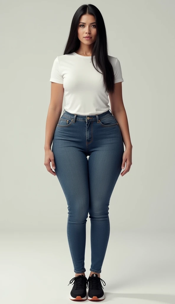 Une femme avec une silhouette fine et des fesses anormalement grandes ...