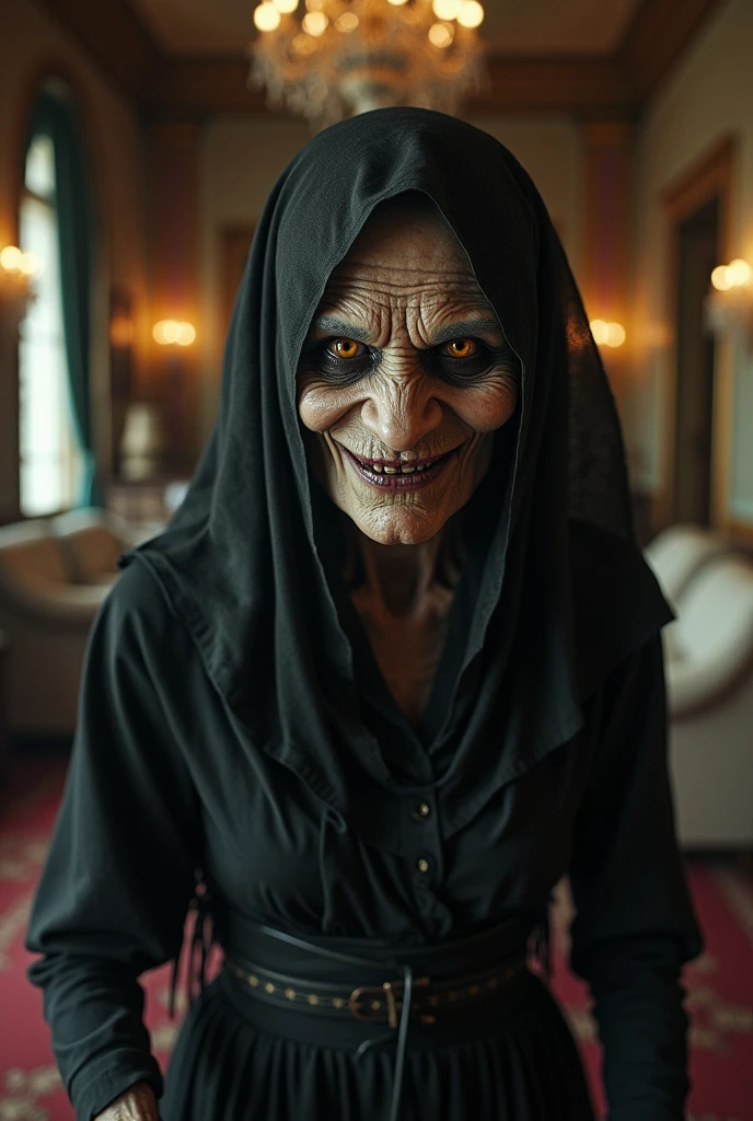 Mysterious scary pinay old lady that looks like witch with smirking ...