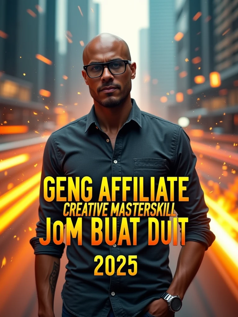 The image features a bald man wearing glasses and a stylish dark gray ...