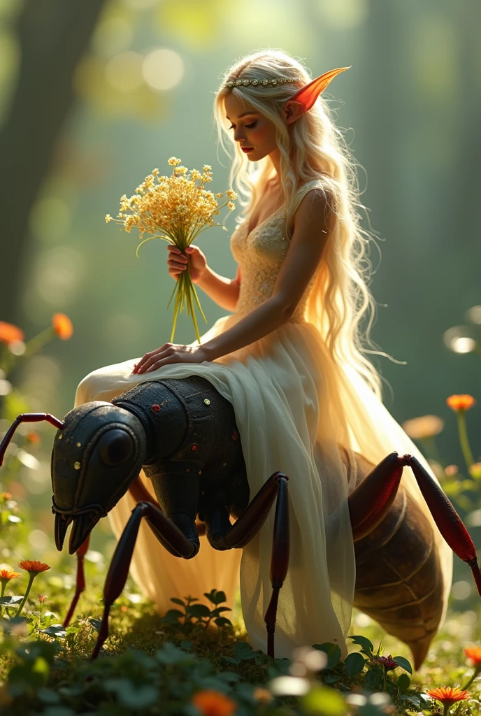 Mpts Copy 3. "Macro photograph of an elf princess with a flowing silk ...