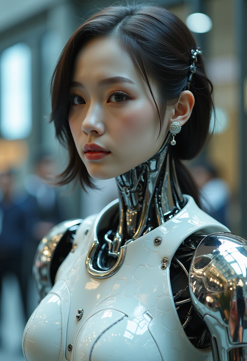A charming and beautiful robot girl, a beautiful and sexy robot with a ...