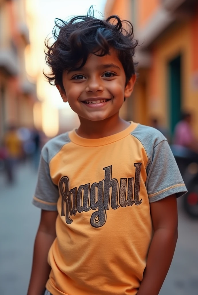 A boy t-shirt engraving name is "RAAGHUL" - SeaArt AI