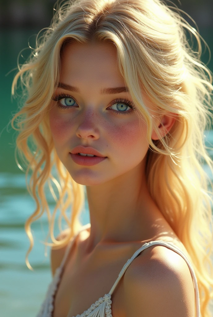 Pretty blond blue-eyed girl - SeaArt AI