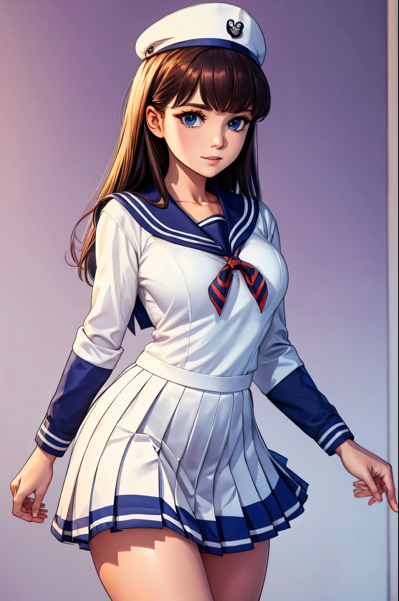 Anime girl in sailor outfit posing for a picture - SeaArt AI