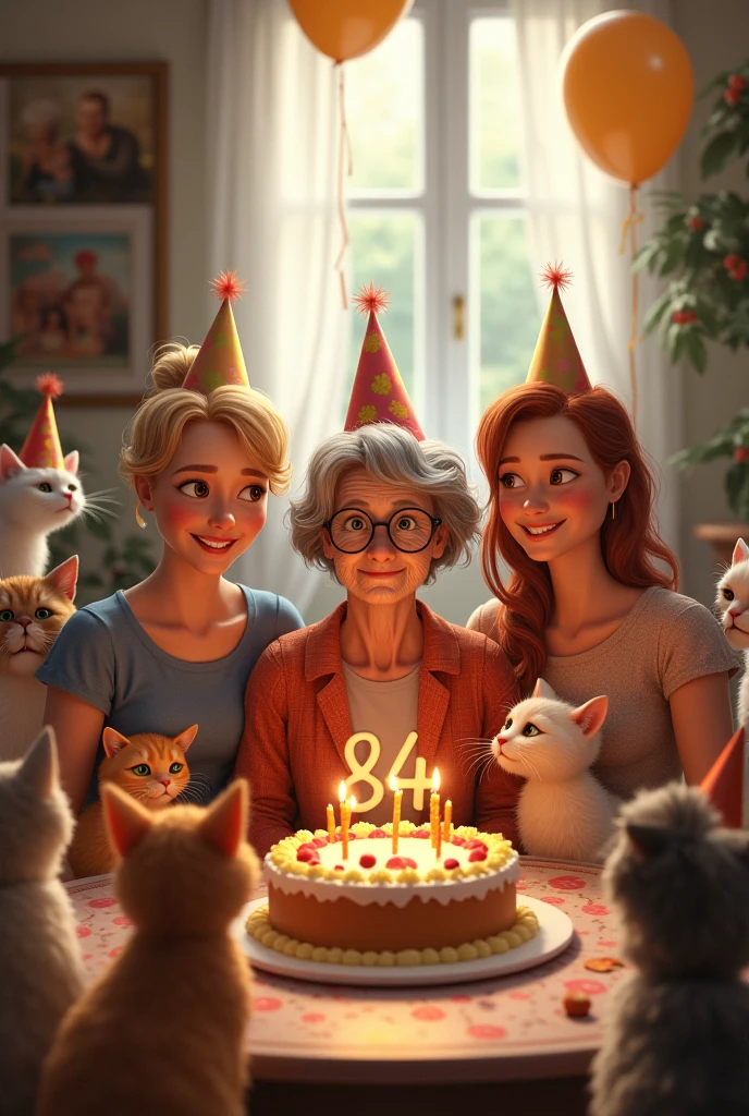 " realistic" old grandma with glasses and short gray hair, Celebrate ...