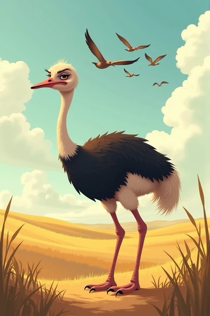 Ostrich Discontent: "ostrich was proud of his speed, but he was always ...