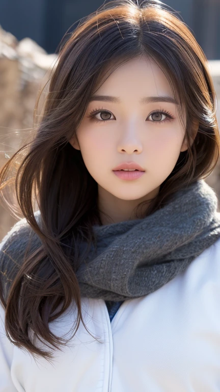 (( Hair Fluttering in the Wind 、 no makeup in the coal mine:1 - SeaArt AI