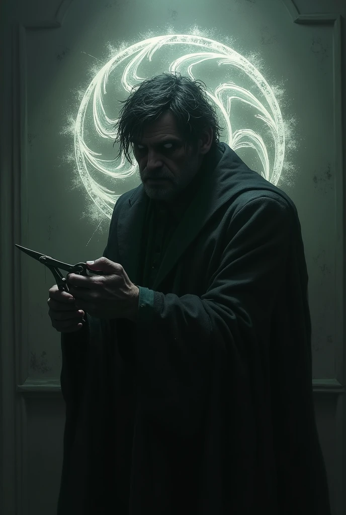 The pattern of evil cutting his hair - SeaArt AI