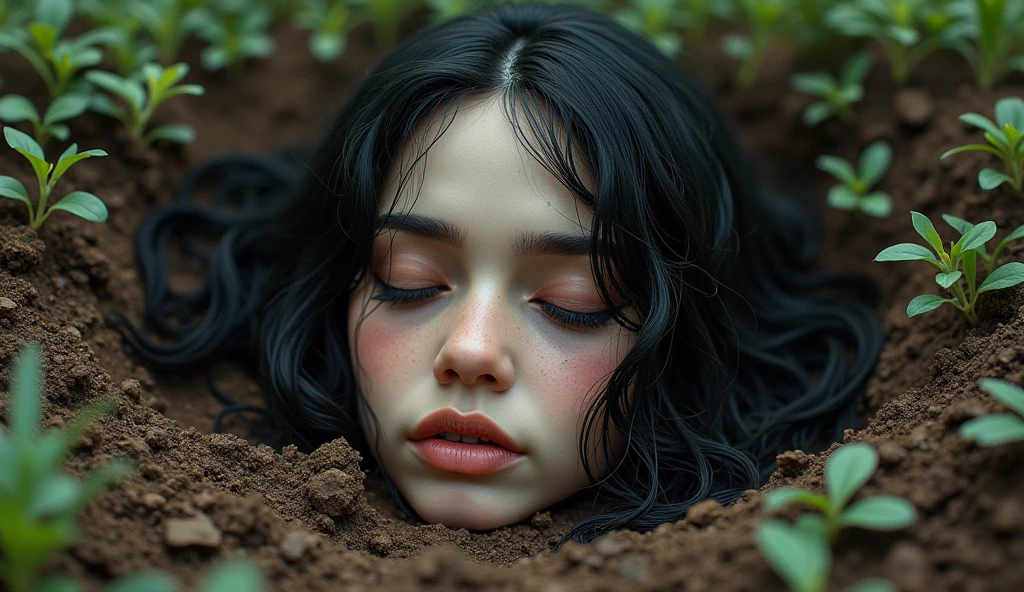 A piece of the head of a beautiful latina woman with very long hair ...