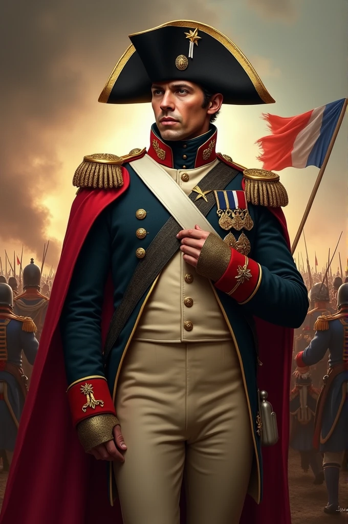 A striking portrait of Napoleon Bonaparte, the French emperor and ...