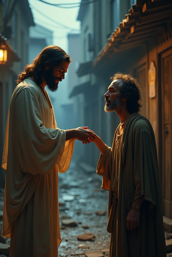 Jesus Christ Helping the Drug Addict - SeaArt AI