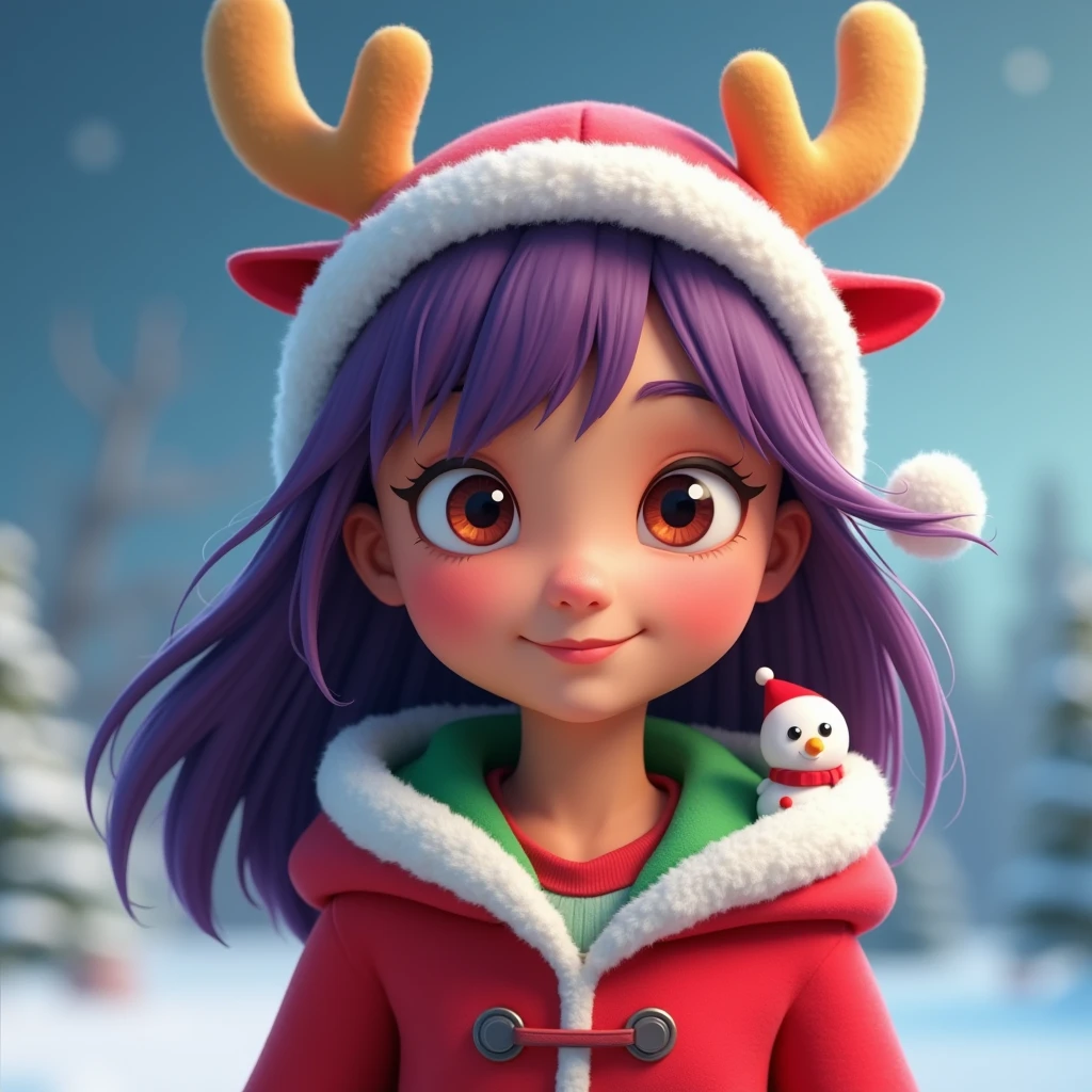 A cartoon shot of young adult Dora The Explorer in Xmass cosplay ...