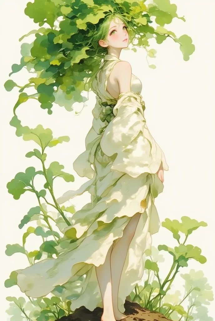 Create an Avatar, A slender daikon lady in Japanese Yukata, seductive ...