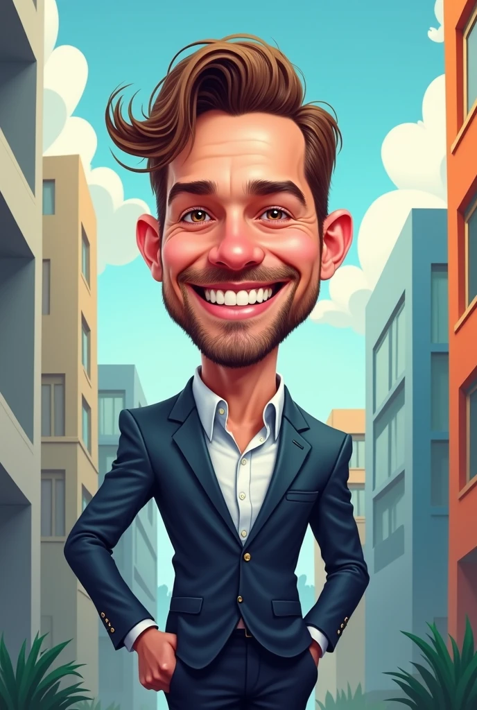 A professional realtor caricature with my photo - SeaArt AI