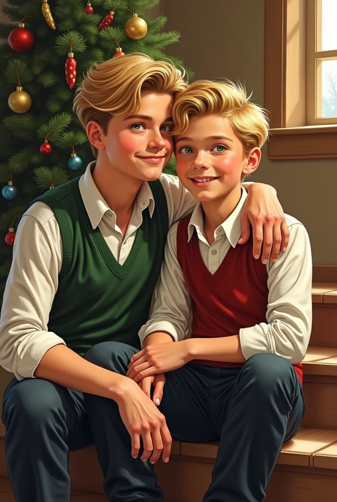 Illustration of two Brothers Muscular hunk blond Vaughn Harris aka ...