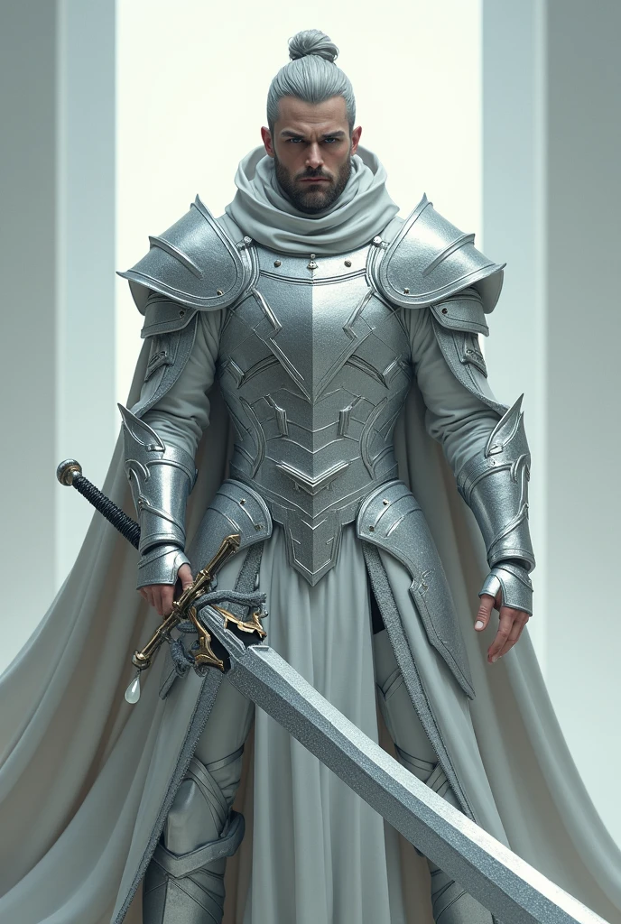 A God called Discipline, he is an imposing warrior, with silver armor ...