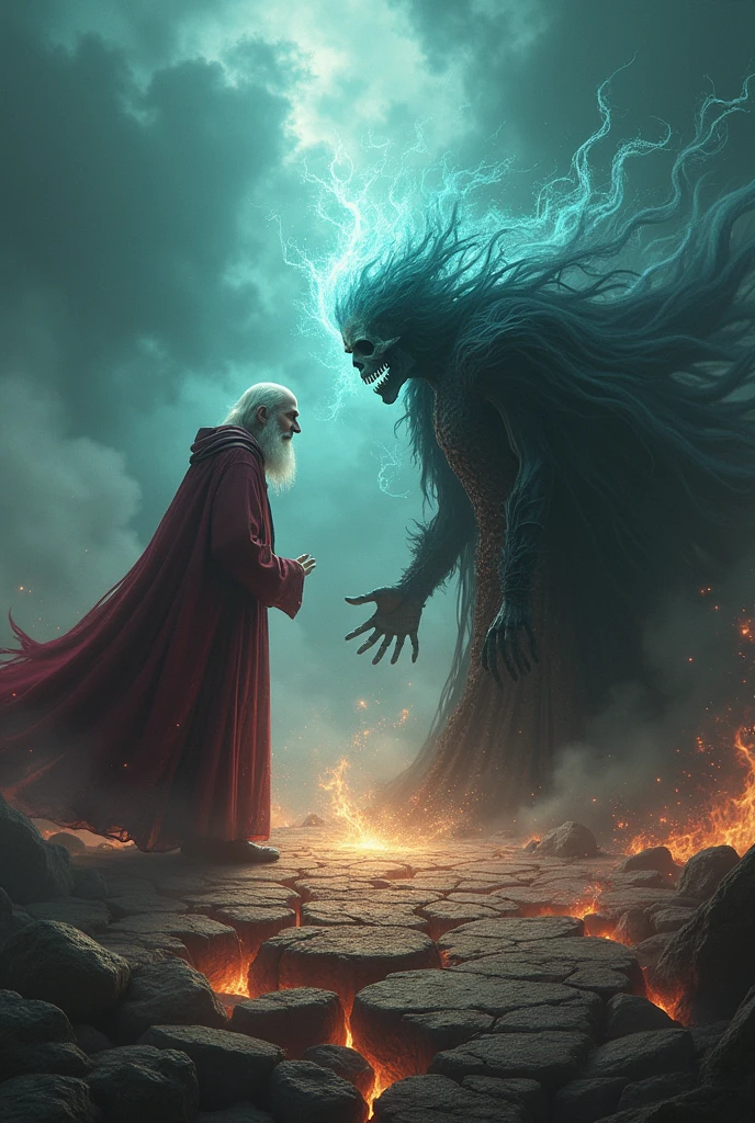 Merlin wizard fight with voltemort - SeaArt AI