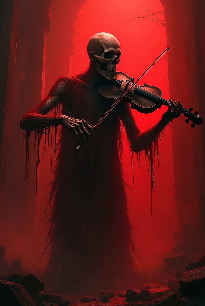 Skeleton violin player