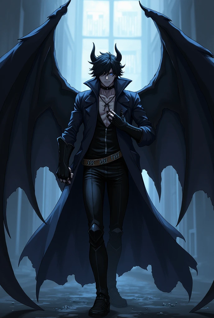 The anime black clover asta character. he's combine to devil and wings ...