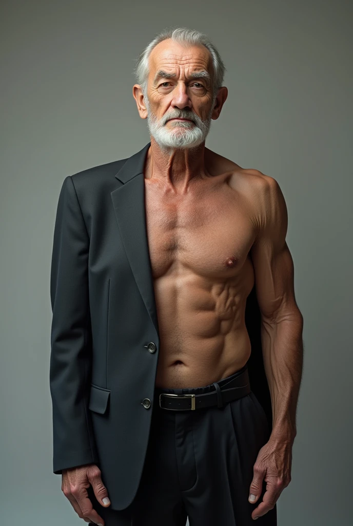 A 73-year-old grandfather with the body of a 27-year-old man in a suit ...