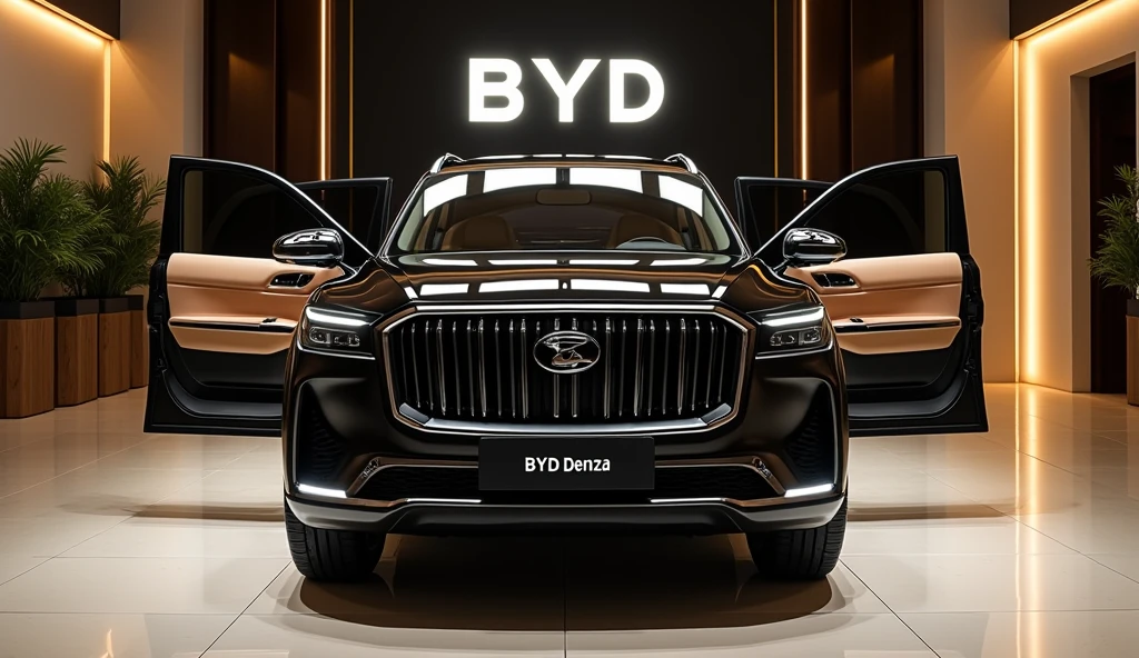 A luxurious vehicle, a BLACK COLOR 2025 BYD DENZA SUV, displayed at the ...