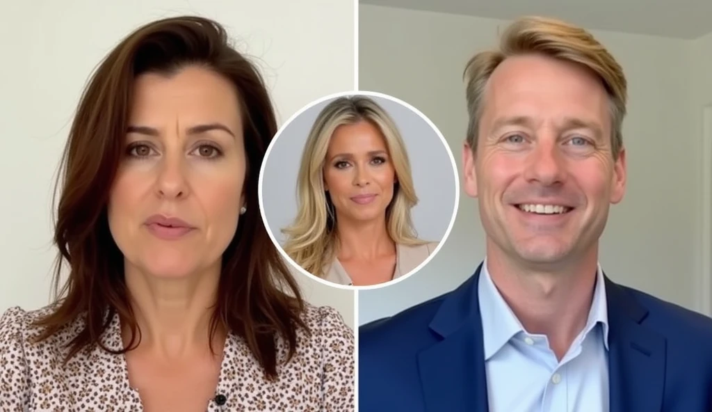 Image is a split-screen style layout featuring two individuals - SeaArt AI