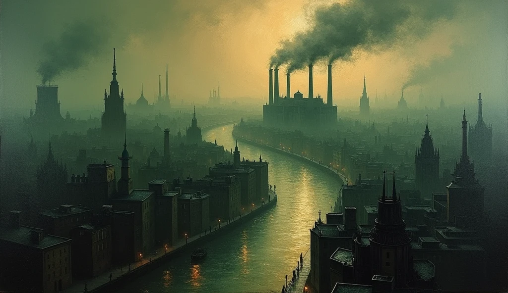 A bold and striking impressionist-style oil painting of the 1850s ...