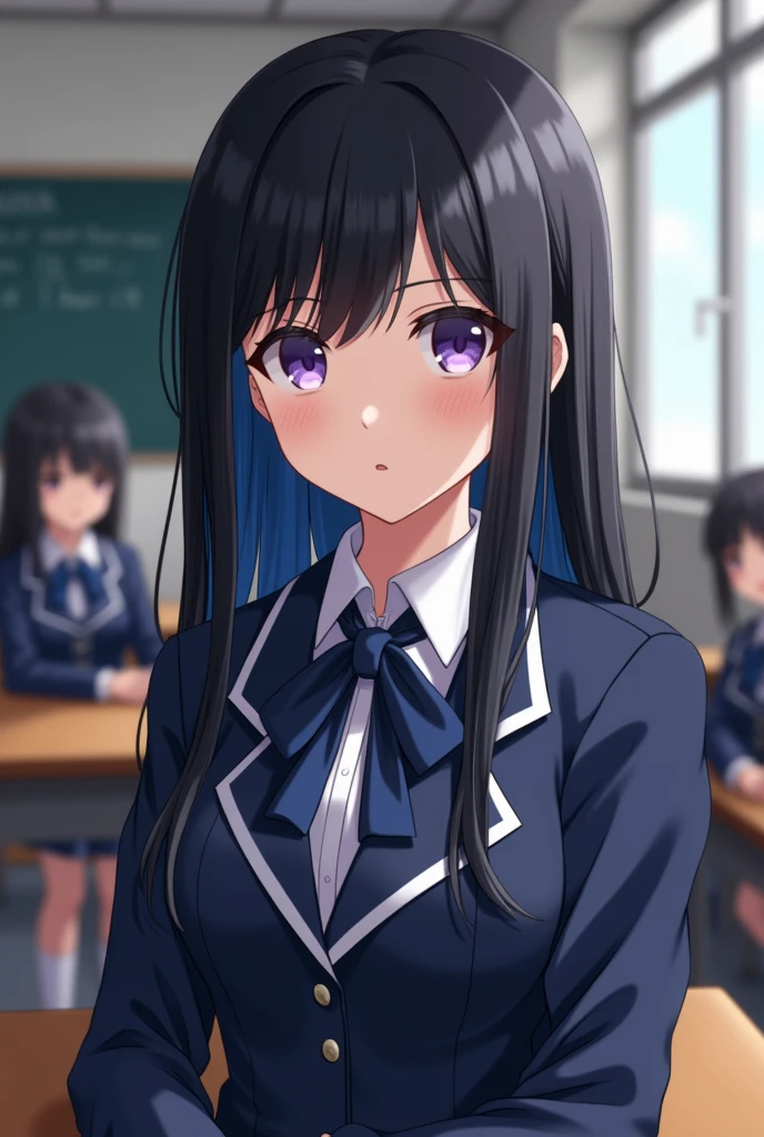 Capture of my black-haired girl, , frayed up to the shoulders - SeaArt AI