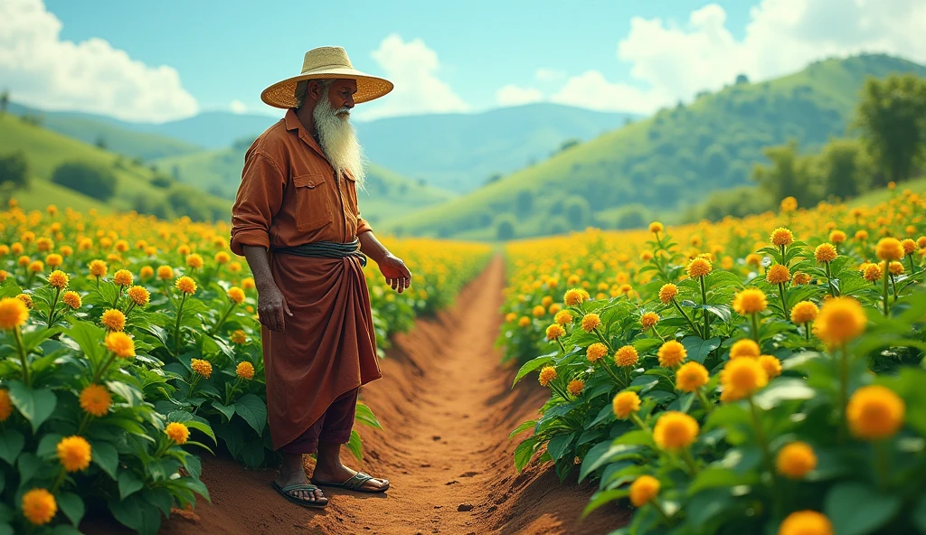 Samosa garden with Farmer - SeaArt AI